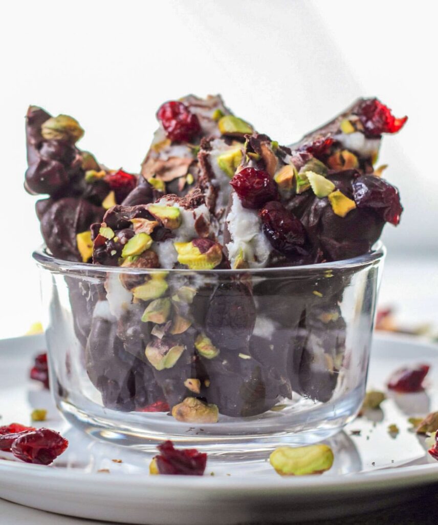 Cherry Pistachio Chocolate Bark – Wee Little Vegans